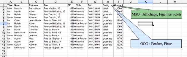 Module 3 Bureautique : Excel-Calc (Bases) - Exercice : 5 Fichier client simple